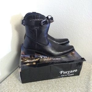 Parrazo | Shoes | Parrazo Of Ny Embossed Black Leather Boots | Poshmark